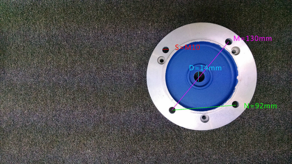 Flange engine motor shaft 14mm, part spare B5 GL-71 engine