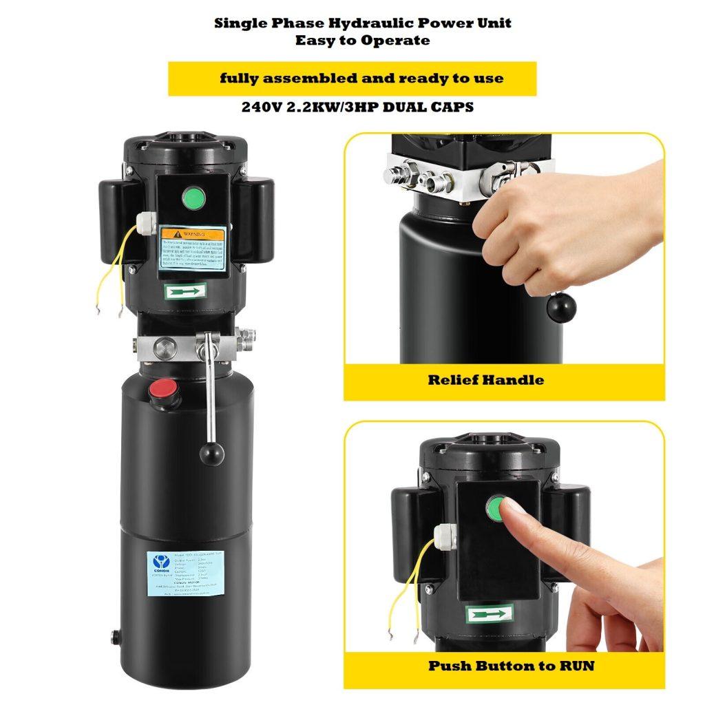 Single phase 12L Hydraulic Power Unit Auto Aluminium Pump Vehicle Car ...