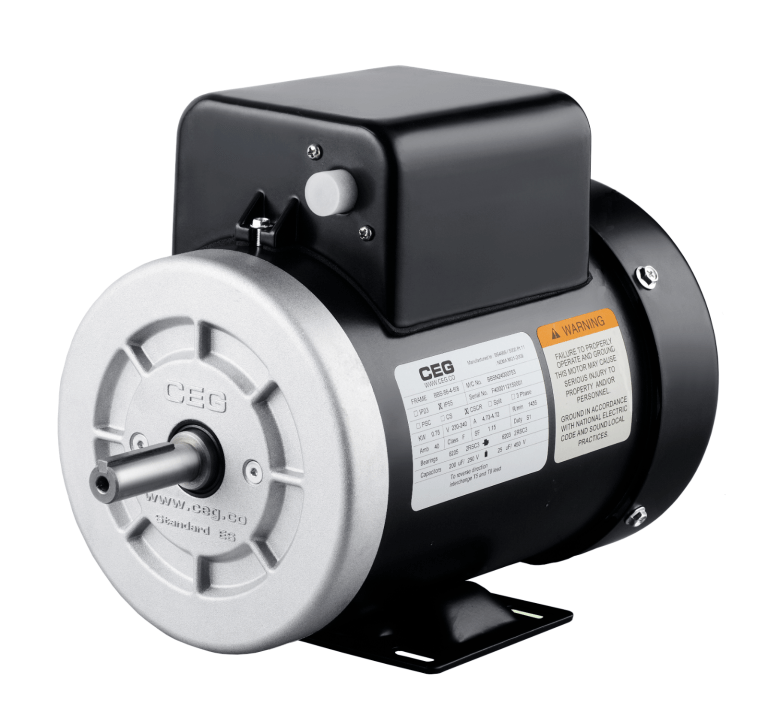 Single Phase NEMA Electric Motor 240V 0.55kW 1400rpm FRAME 56 1Ph CSCR 5/8"