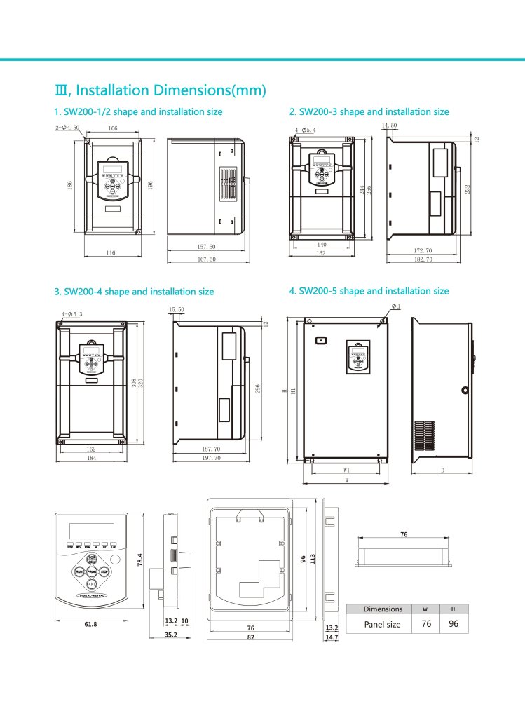 1.5kw/2HP 7A 240V AC single phase variable frequency drive inverter