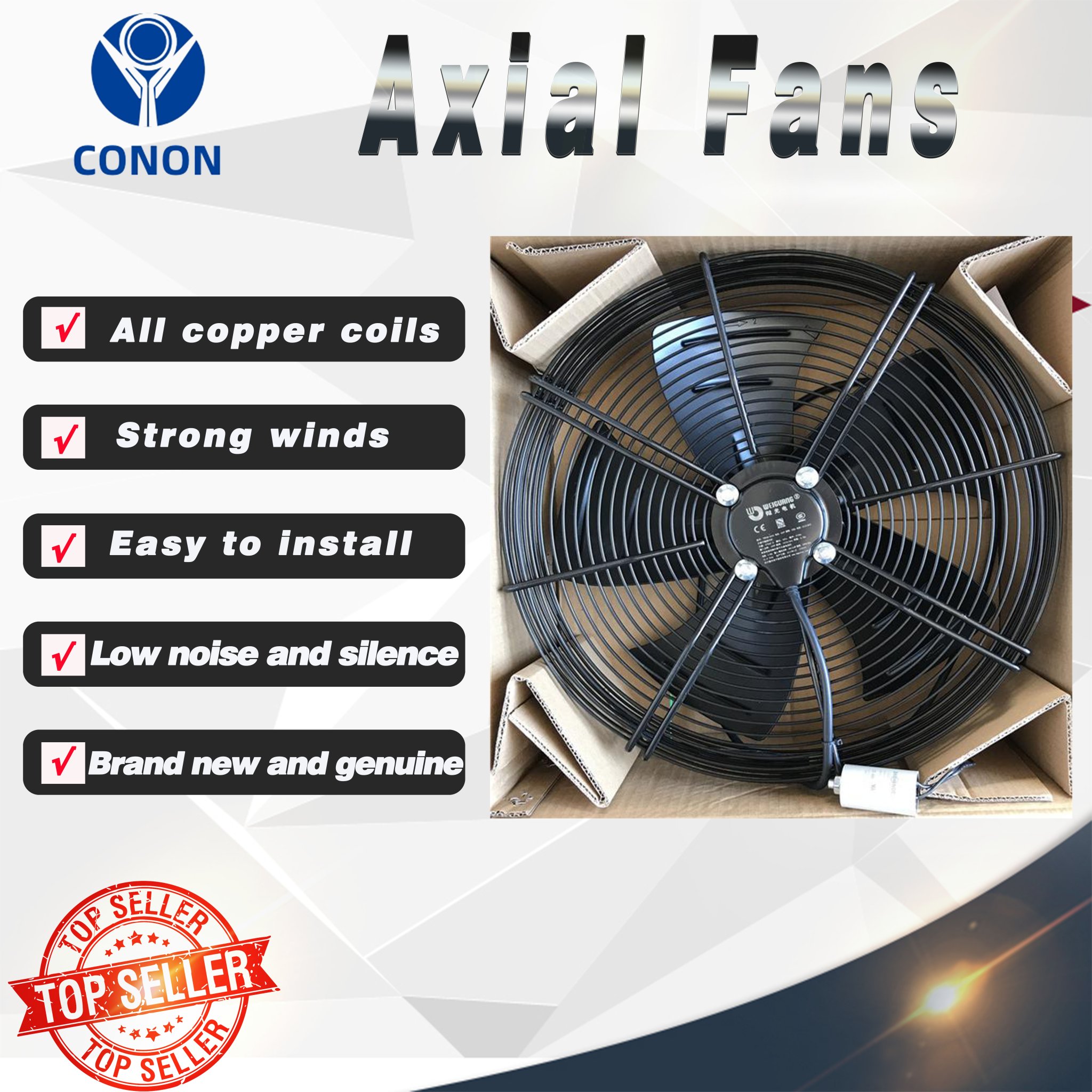 Axial Fan YWF4D 600mm 3 Phase 415V 1400rpm suction 4 pole Evaporate ...