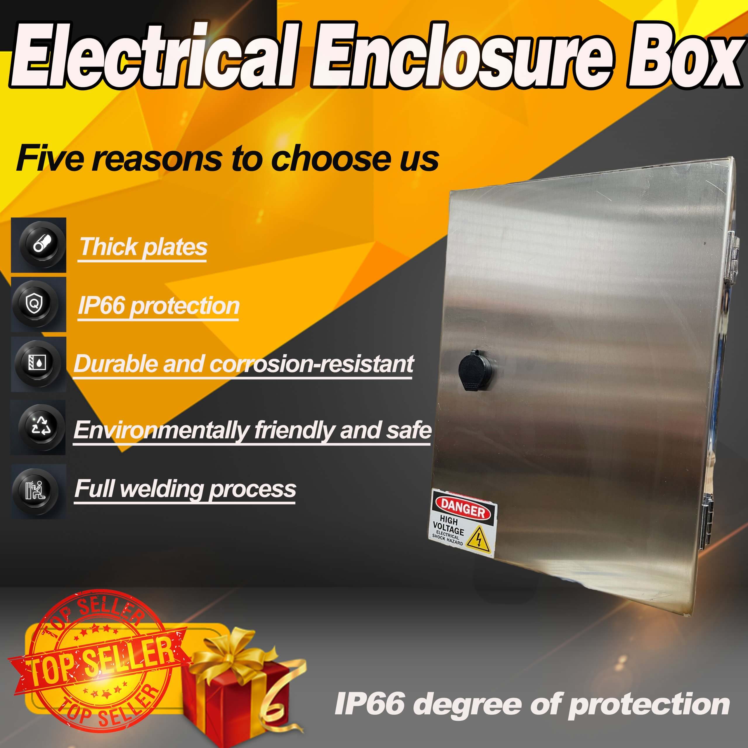 304 stainless Steel Electrical device part Enclosure Box IP66 FULLY ...