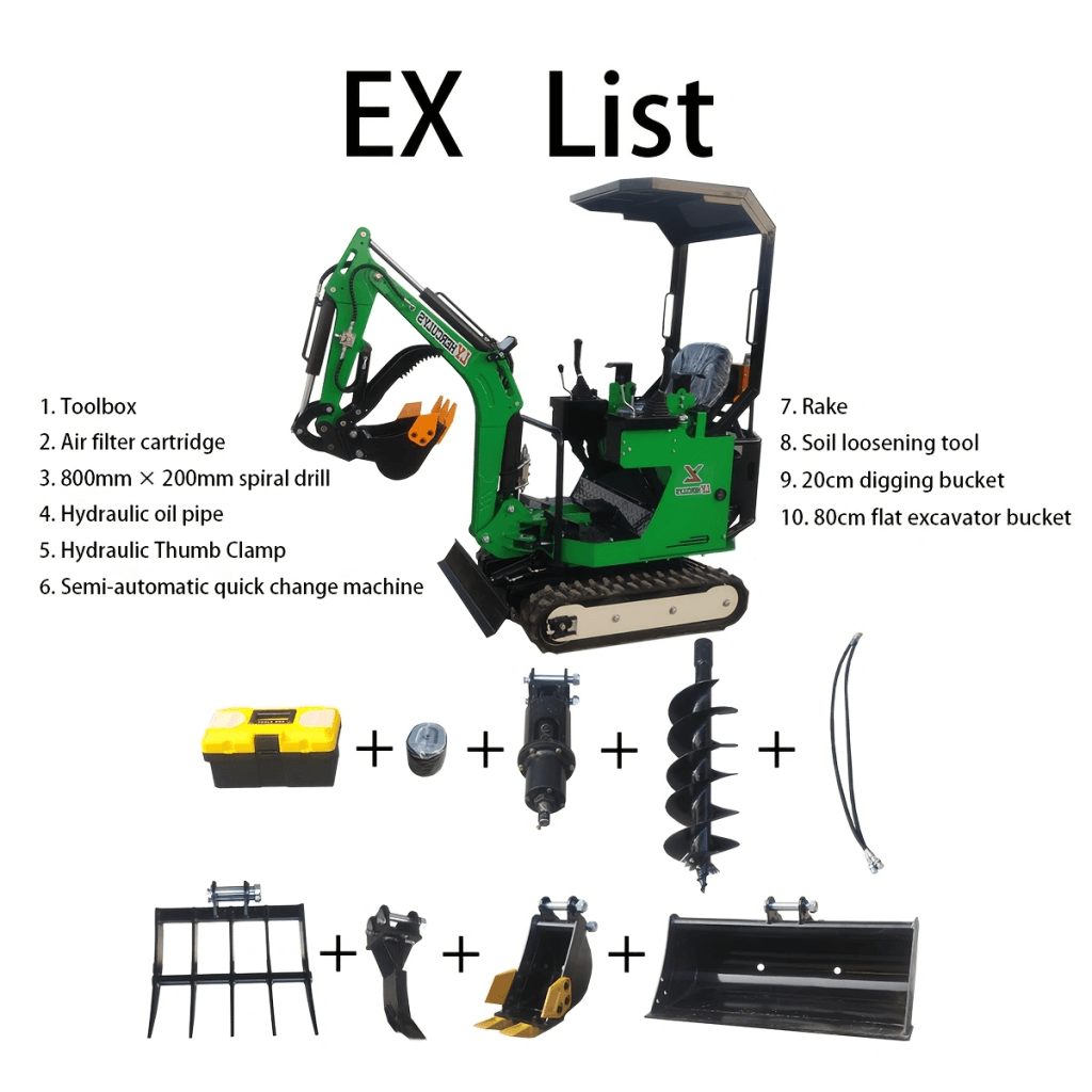 Brand NEW MINI Excavator DIESEL Engine 1.8T in Red and Yellow Color